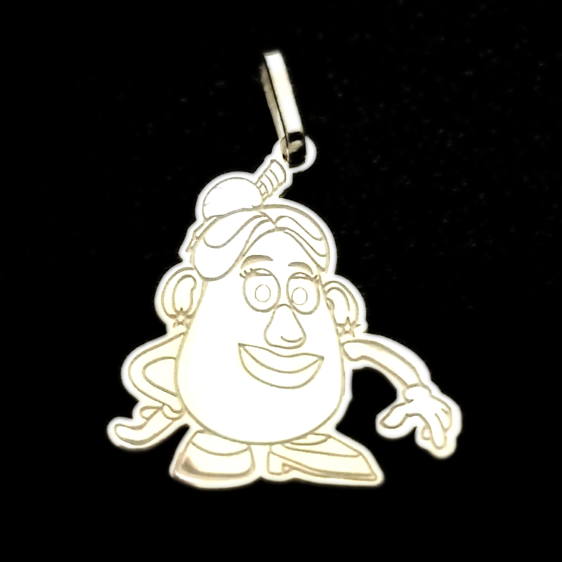 Pingente em Prata Sr cabeça de batata ou Pingente Sra cabeça de batata